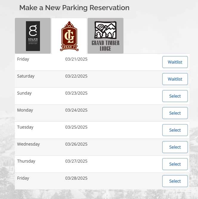 How To: Book Day Use Parking Reservations - Breckenridge Grand ...